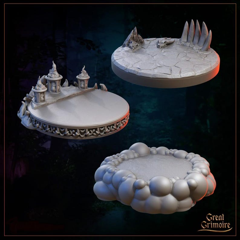 Special Bases / 3D Printed Tabletop Figure / Great Grimoire Miniatures ...