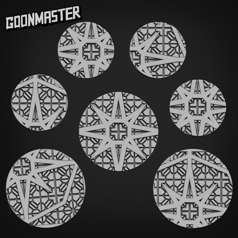 Patterned Tile Bases: 3D Printed Tabletop Miniatures by Goon Master ...