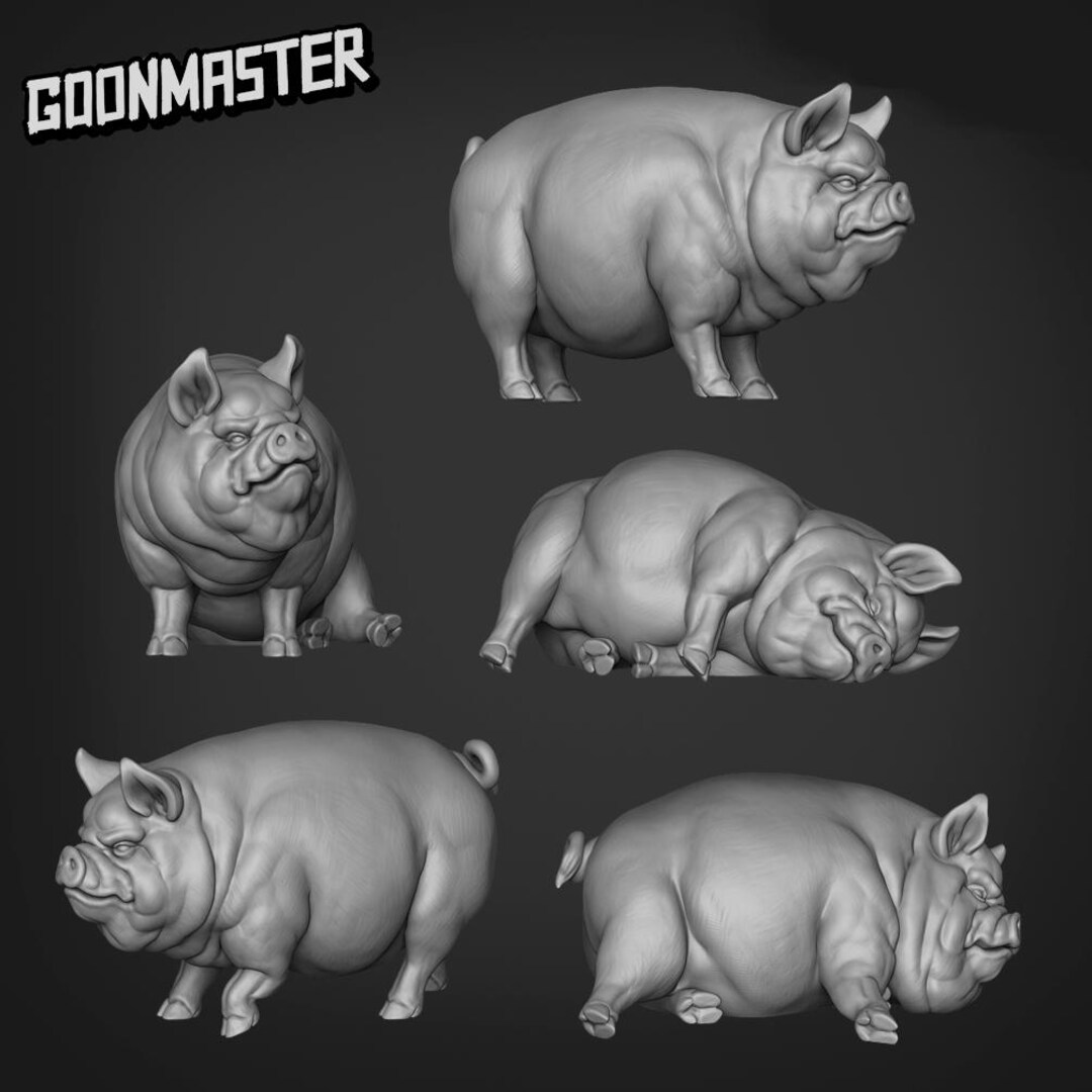 Pigs / Hogs 3D Printed Miniatures | Goon Master Games - Etsy