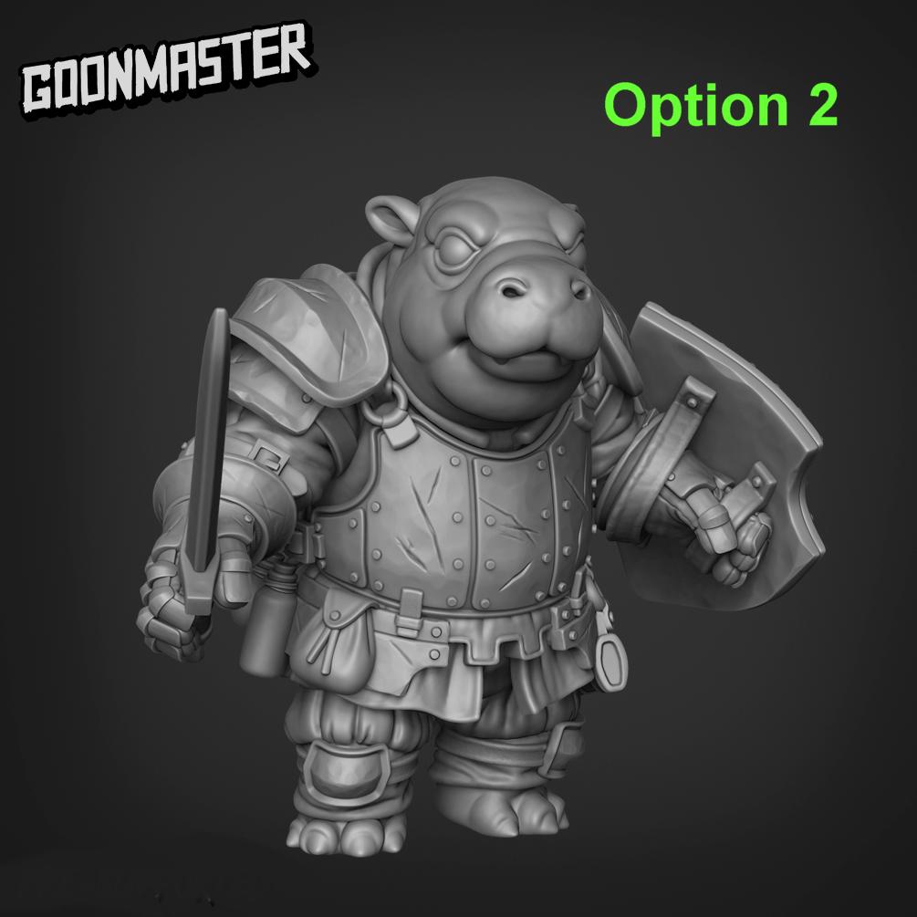 Hippo Knight Miniature: 3D Printed Tabletop RPG Figure - Etsy Australia