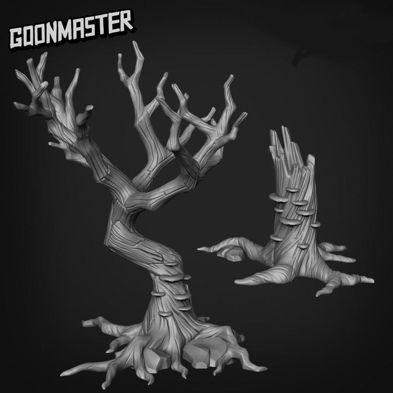 Dead Trees With Fungi / Tabletop RPG Terrain / Goon Master Games - Etsy