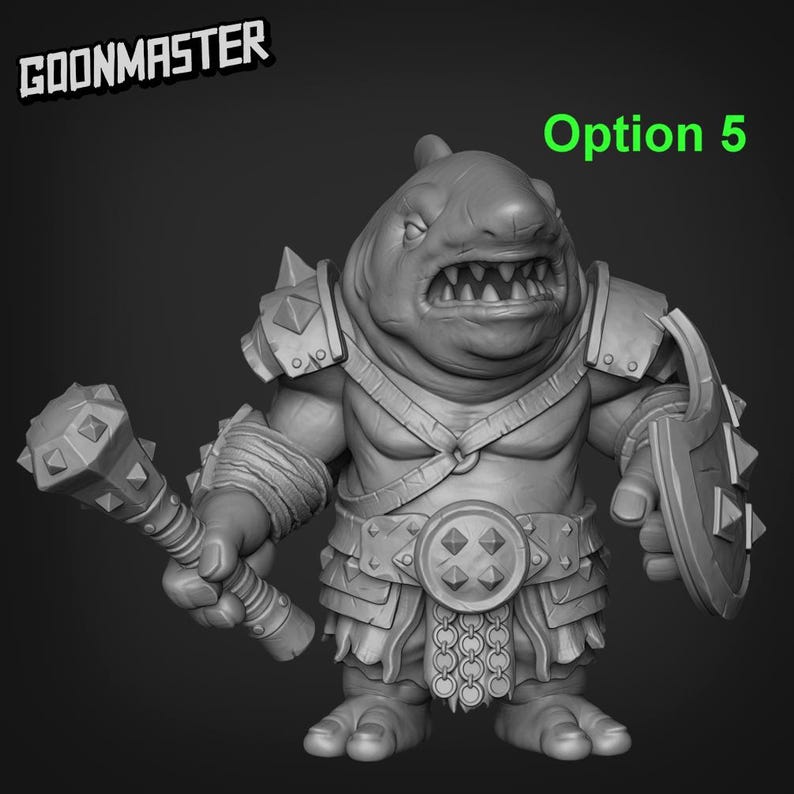 Miniatura de tiburón berserker: figura de rol de mesa impresa en 3D ...