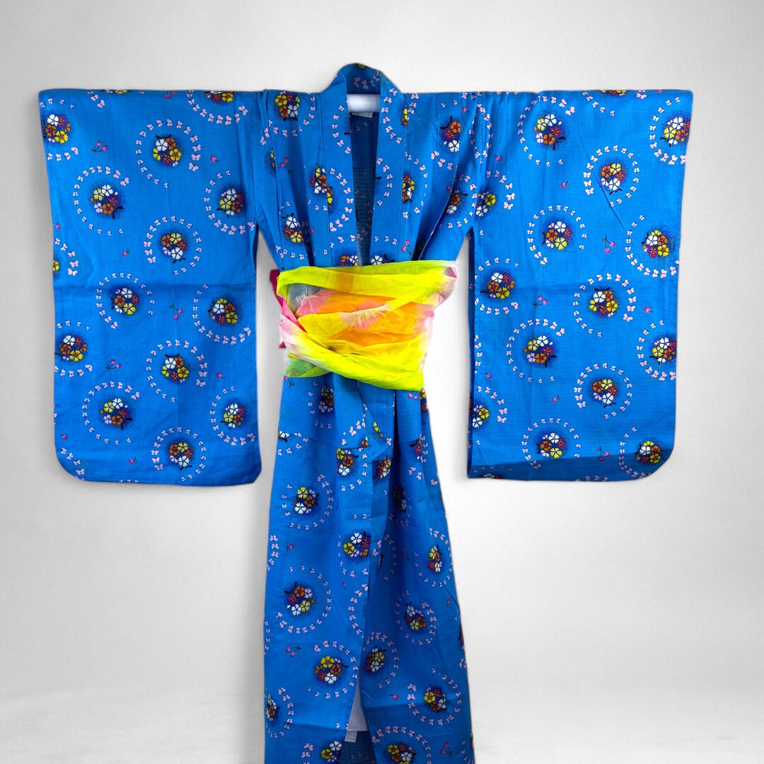 Kids Vintage Japanese Yukata, Yukata Japonaise Vintage Enfant, Spiral ...