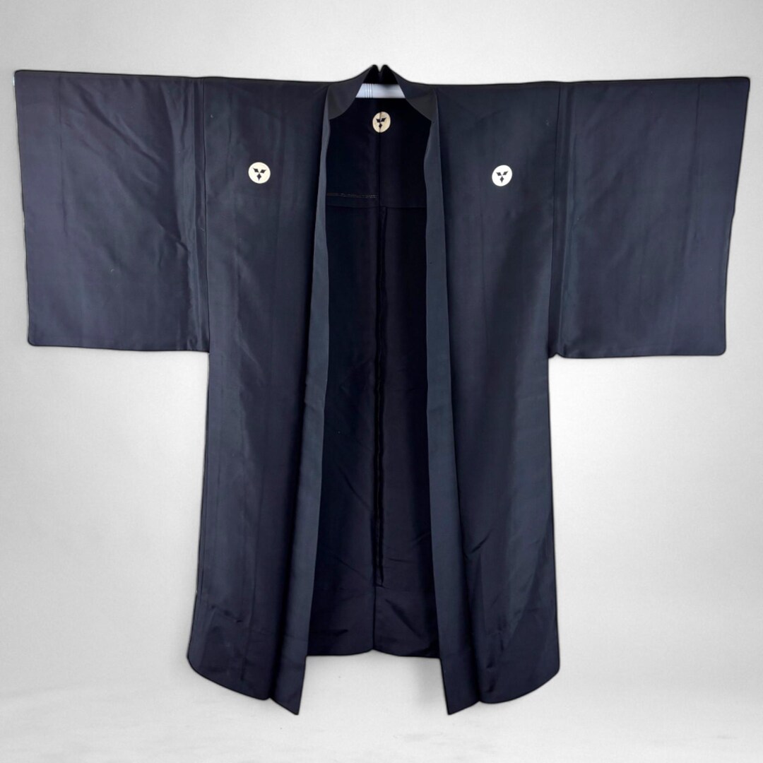 Japanese Vintage Kimono Jacket, Vintage Men’s Formal Long Haori With ...