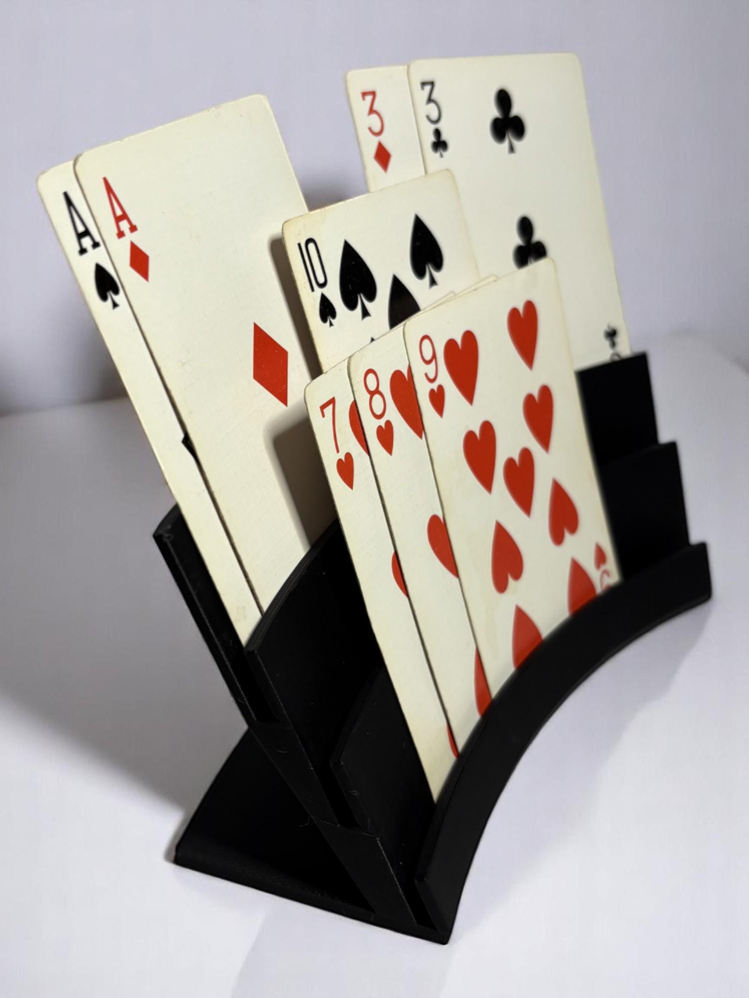 Curved 3D Printed Playing Card Holder | Triple Row Design for Easy Card ...