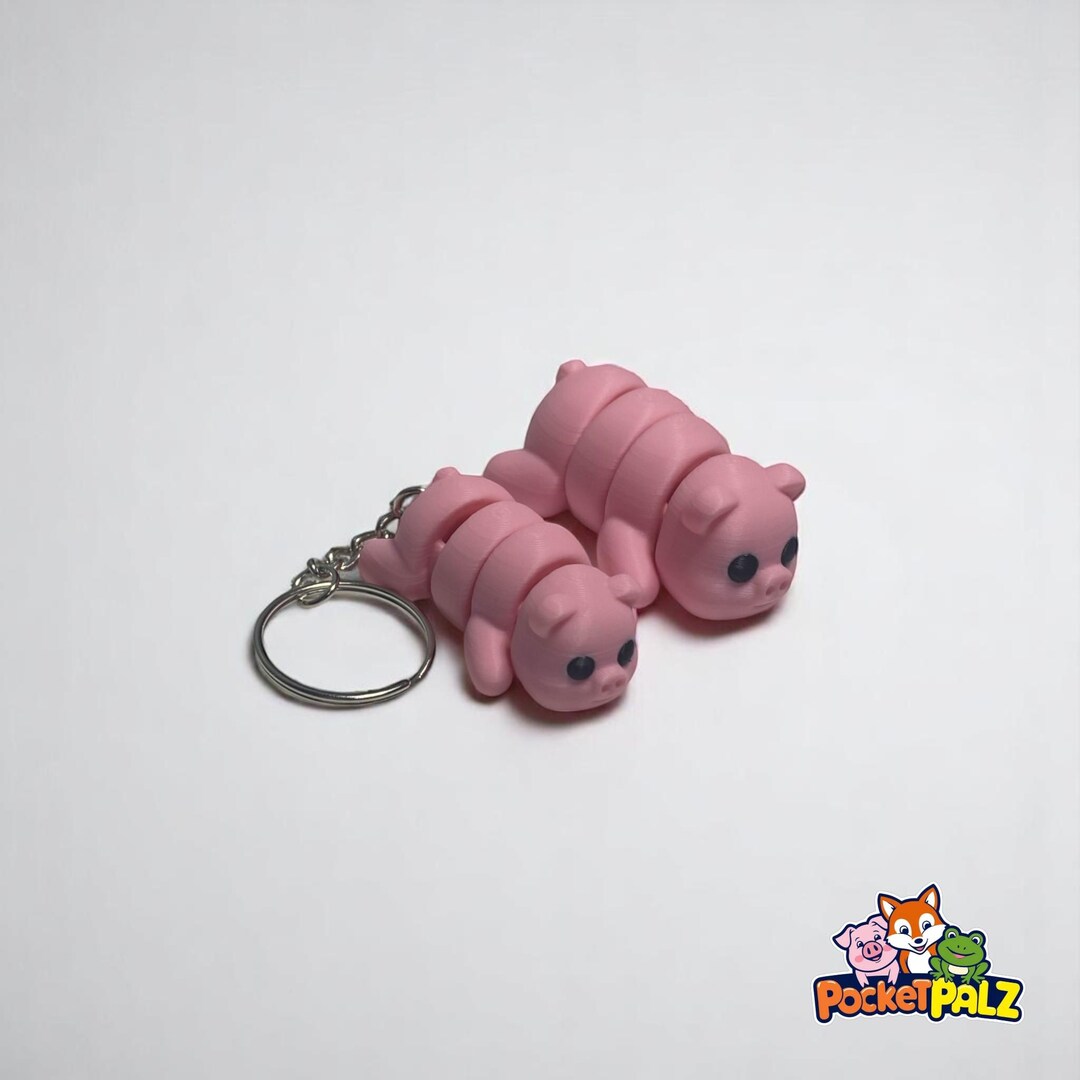 3D Printed Articulated Mini Pig Fidget Toy – Flexi PLA Keychain ...