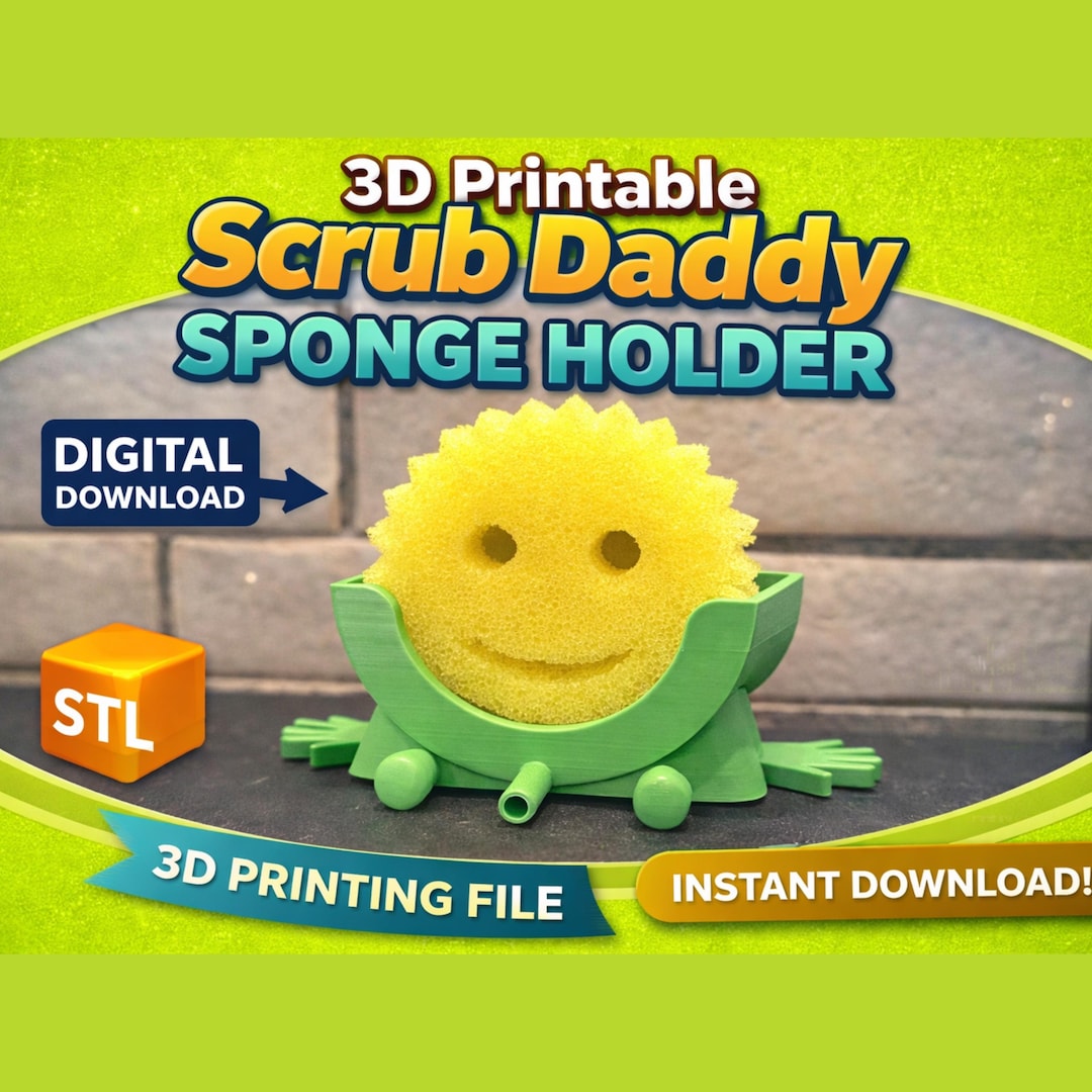 Scrub Daddy Holder STL | Smiley Sponge Stand 3D Print File | Kitchen ...