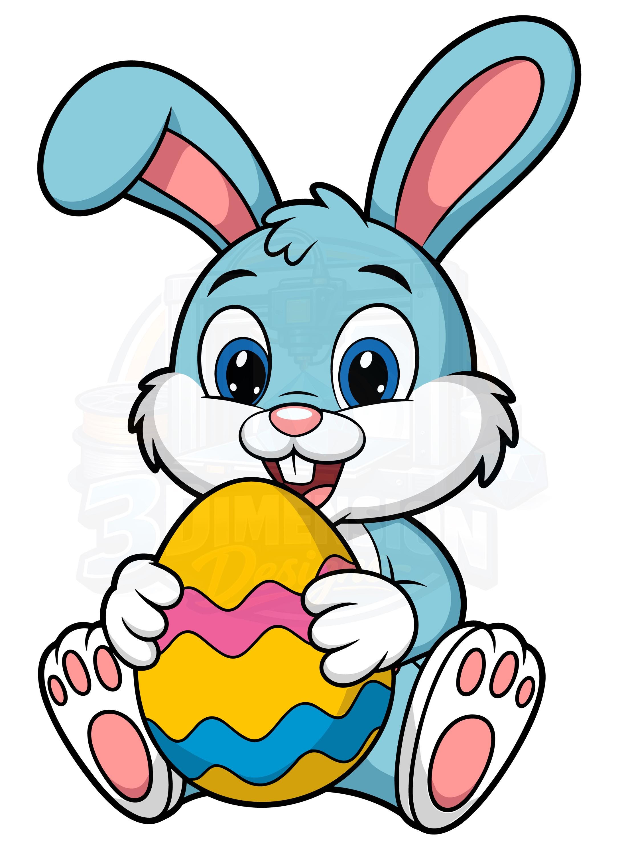 Easter Bunny & Egg PNG SVG | DTF, Sublimation, Printable Art (digital ...