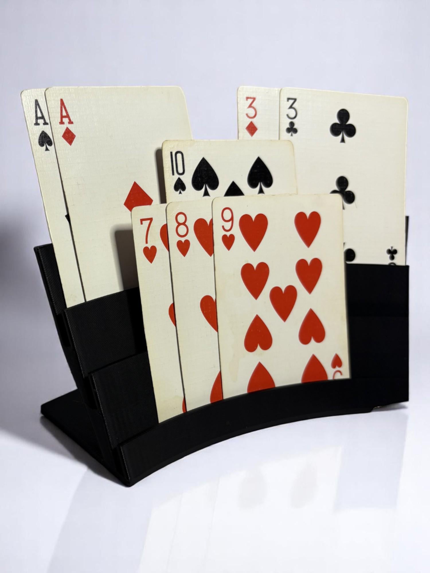 Curved 3D Printed Playing Card Holder | Triple Row Design for Easy Card ...