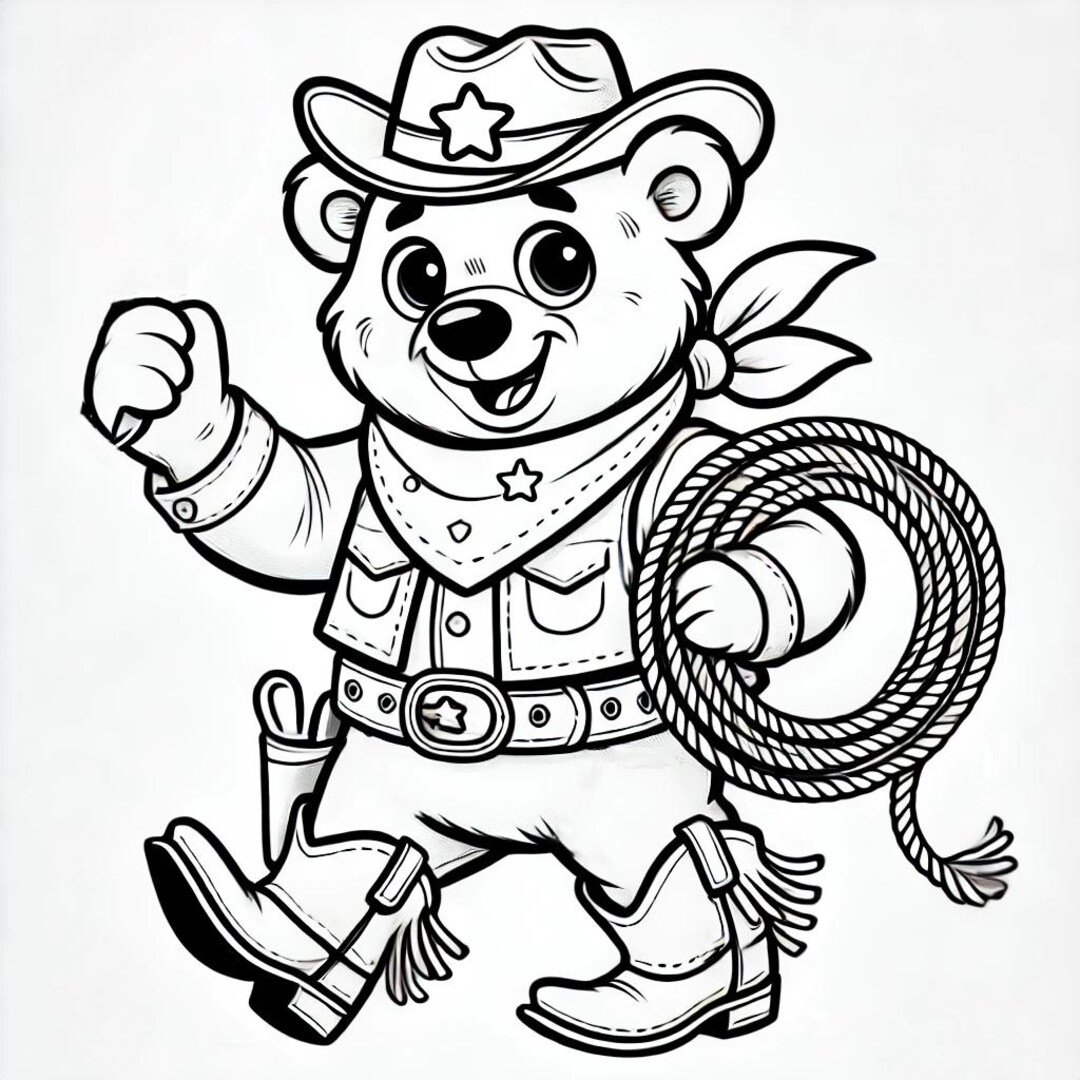 Easy to Print Coloring Book Wild West Animals - Etsy