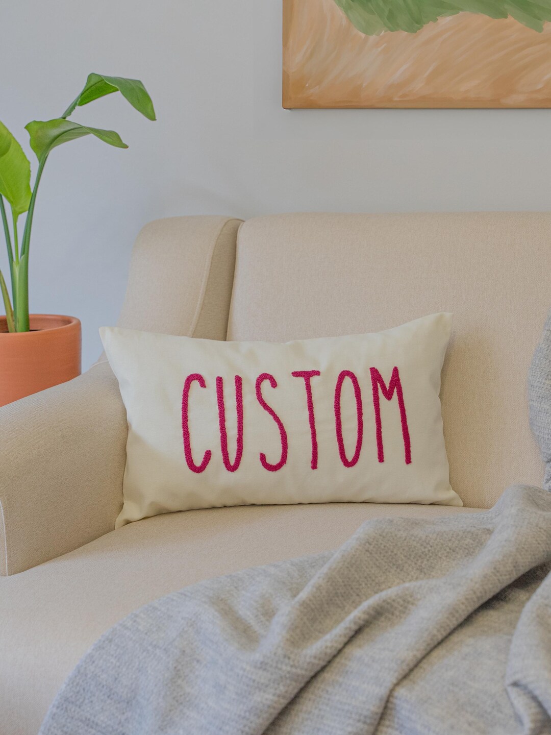 Personalized Pillow Cover, Custom Embroidered Pillow, Monogram Pillow ...