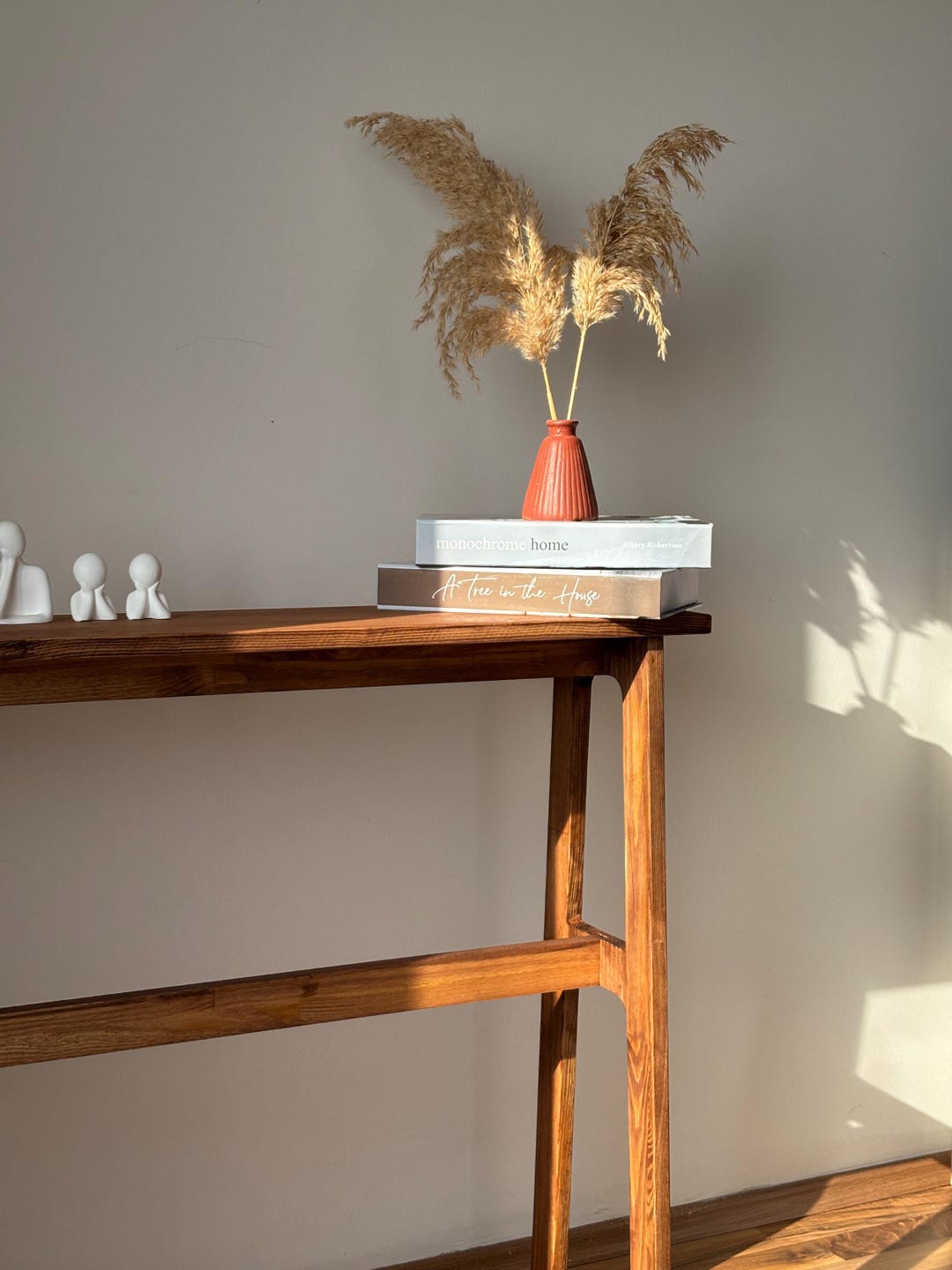 Walnut Hallway Table, Custom Console Table, Narrow Wooden Console Table ...