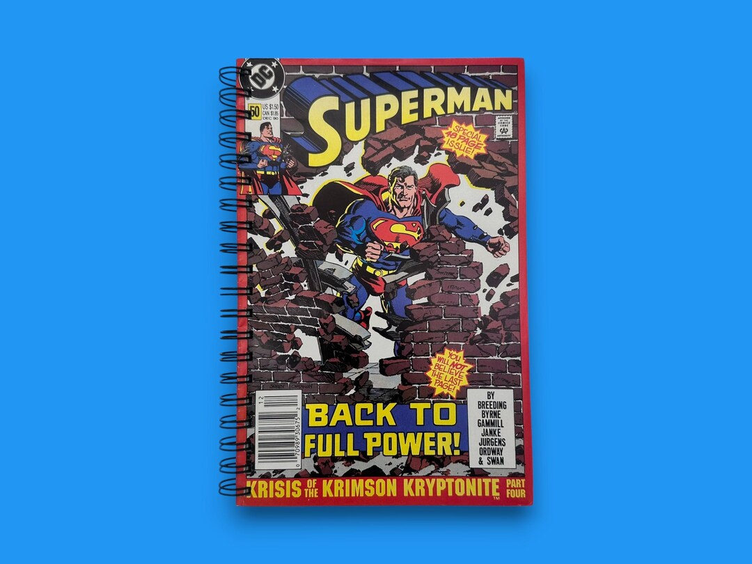 1990 Superman Comic Book Spiral Notebook - Etsy