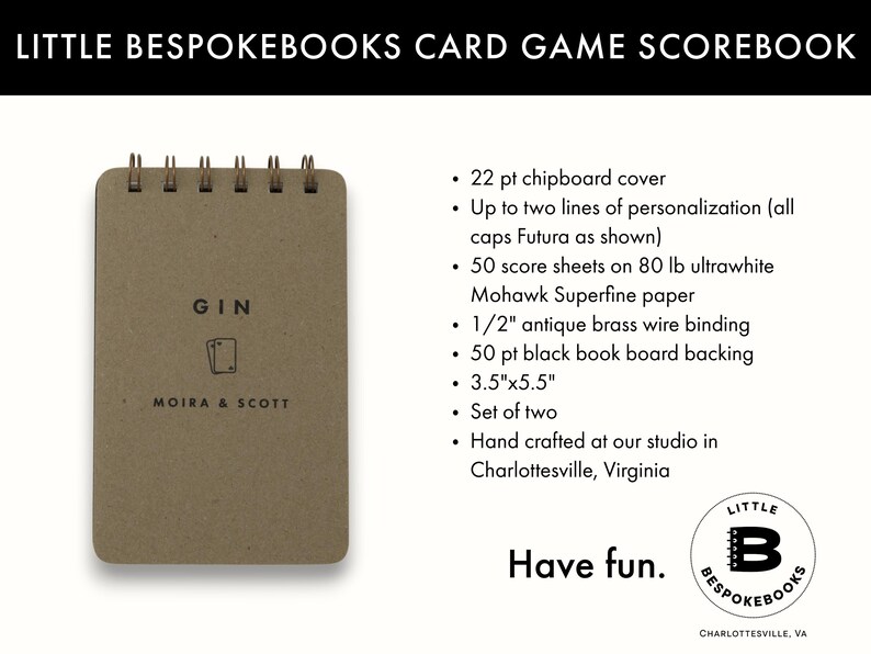 Personalized Card Game Scorebook Set (2) - Etsy