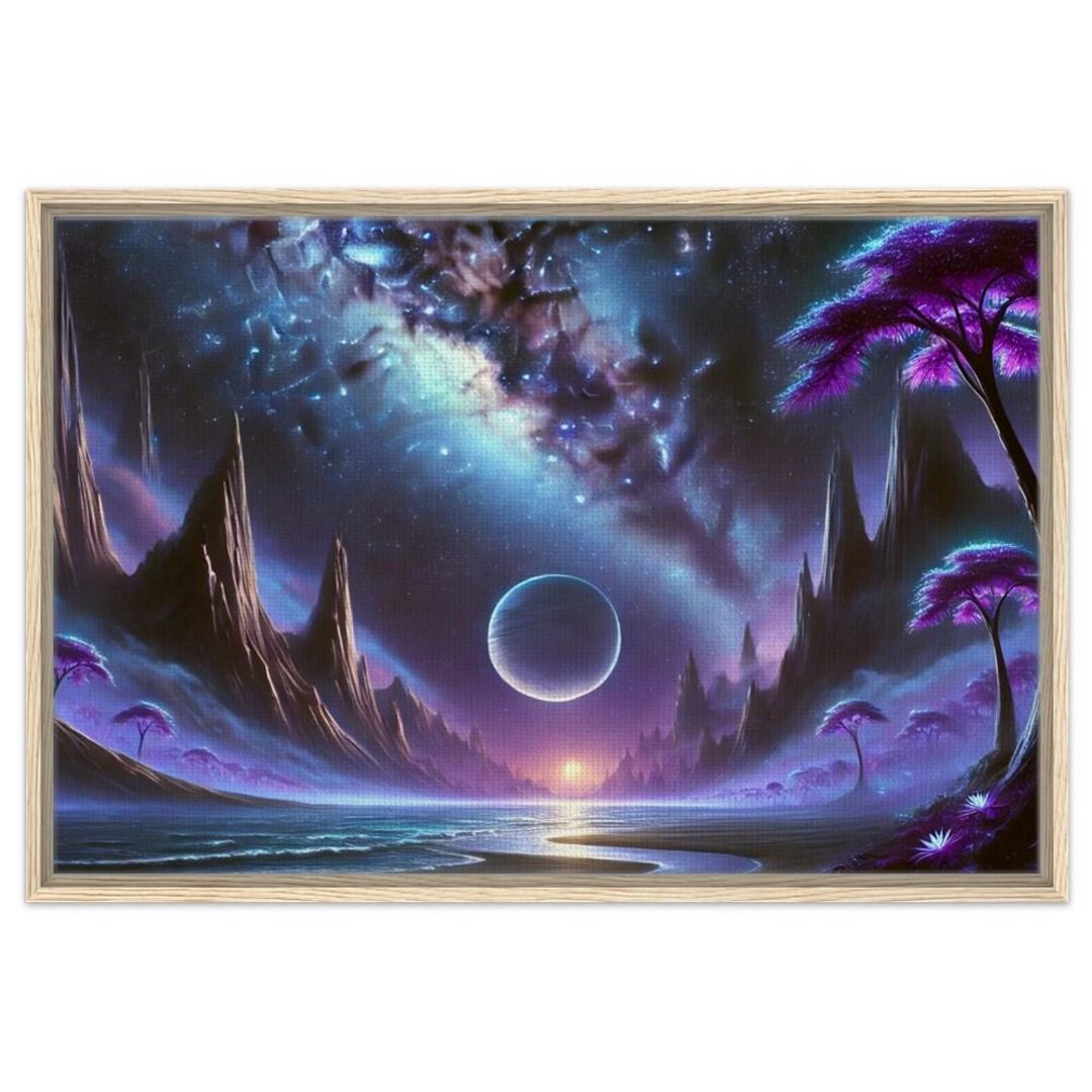 Celestial Twilight Framed Canvas Stunning Sci-fi Fantasy Art for Home ...