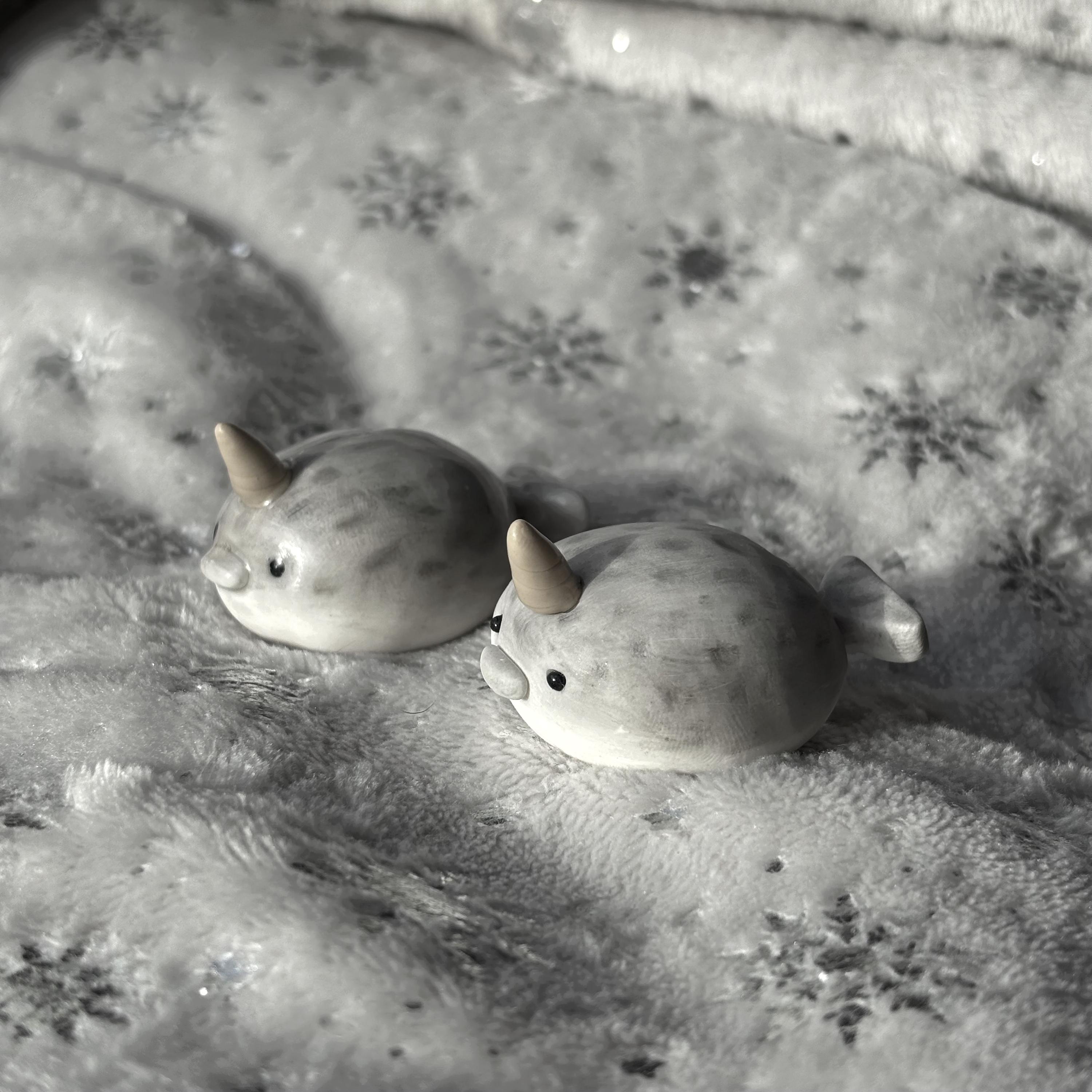 Narwhal Desk Friend | Handmade Polymer Clay Desk Pet Sculpture, Cute ...