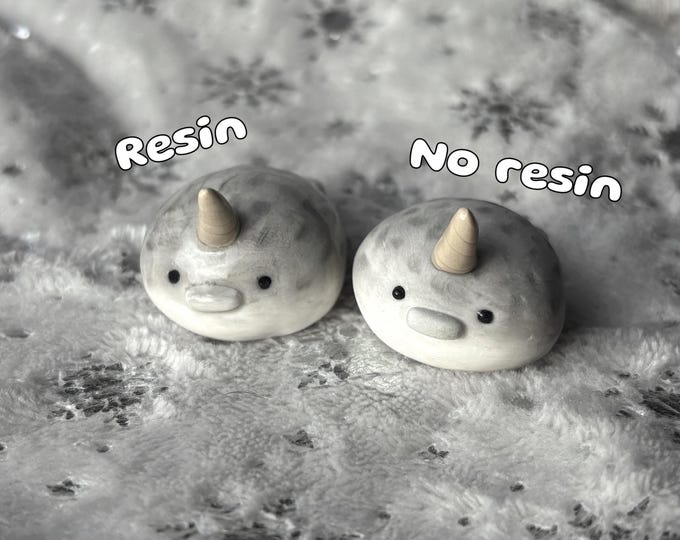 Narwhal Desk Friend | Handmade Polymer Clay Desk Pet Sculpture, Cute ...