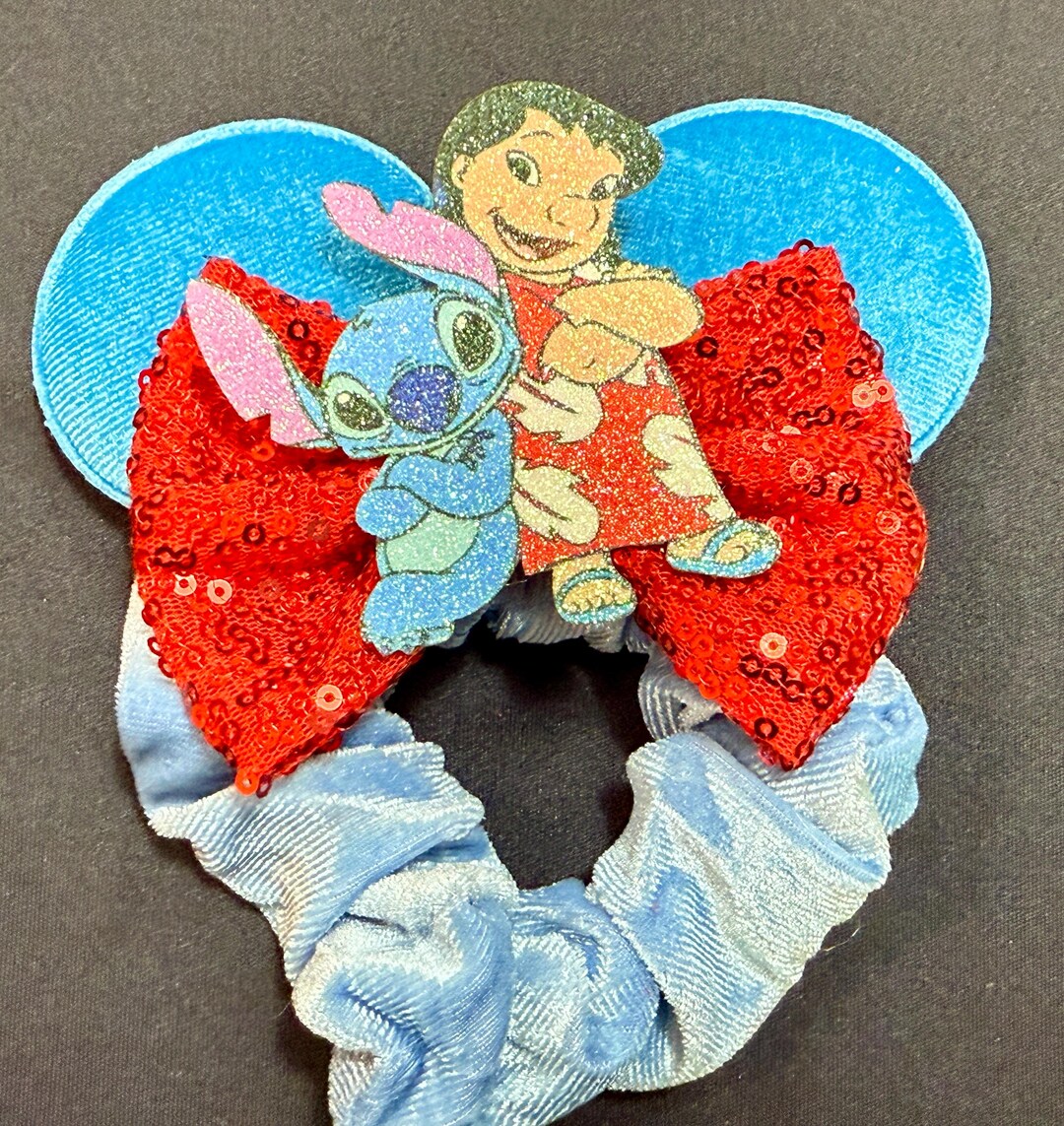 Handmade Lilo & Stitch Scrunchie | Sparkly Disney Hair Accessory - Etsy