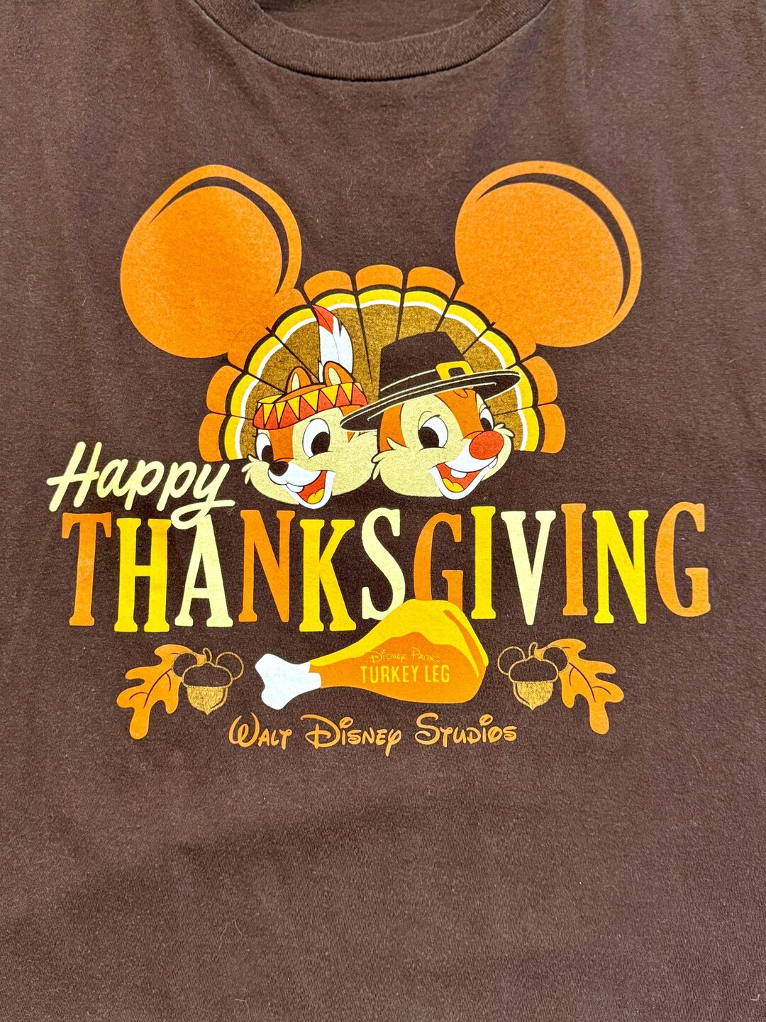 Happy Thanksgiving Disney Tee – Chip and Dale Turkey Leg Shirt - Etsy
