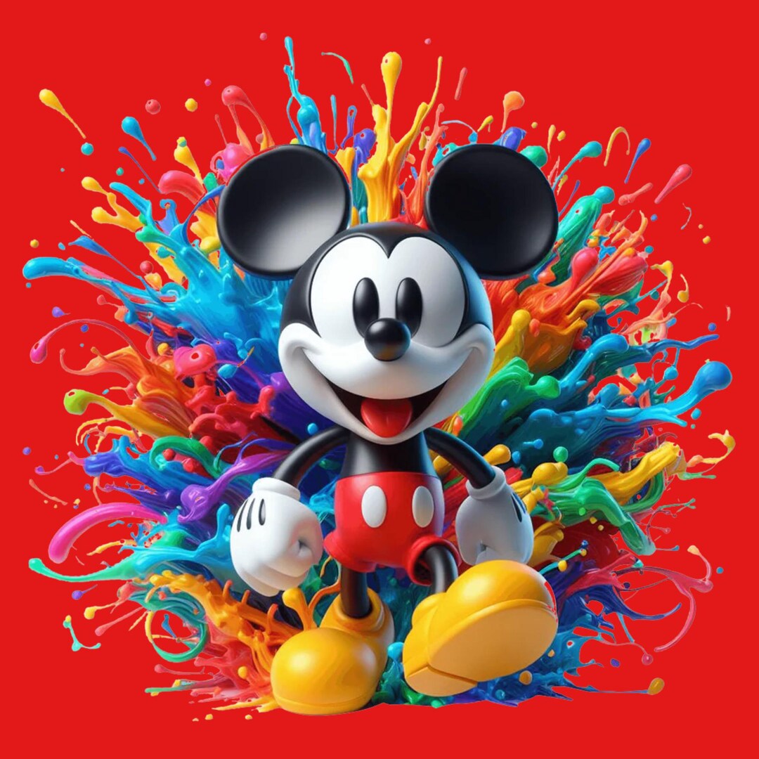 Mickey Mouse Color Splash Shirt | Bright Paint Drip Disney Graphic - Etsy
