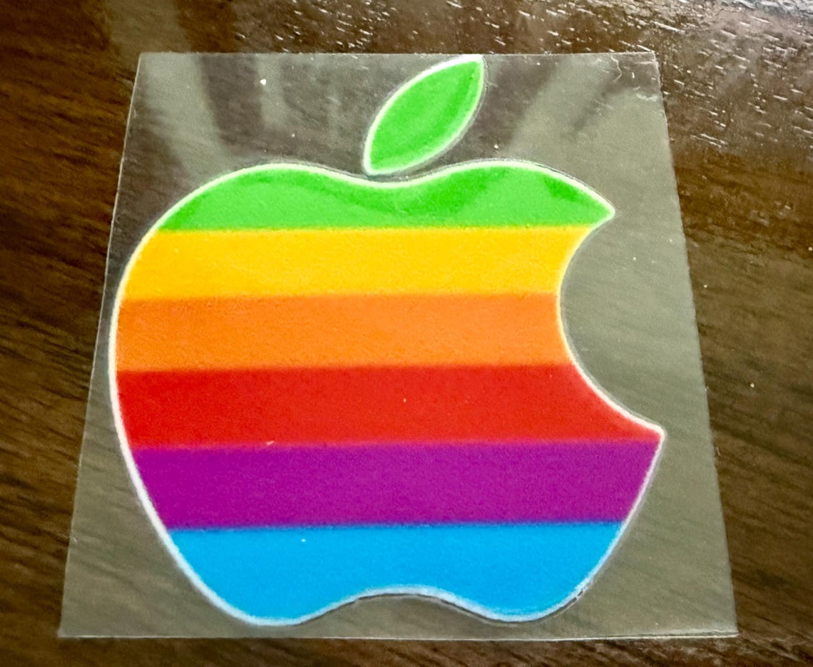 Retro Apple Logo Sticker | Classic Mac Vinyl Decal - Etsy