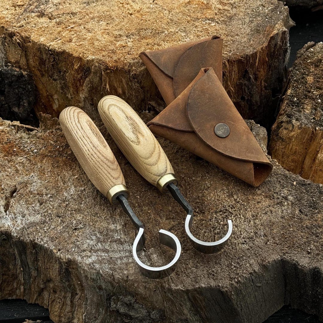 Hand-forged Spoon Carving Tool Set 2 Pcs. Wood Carving Knife. Spoons ...