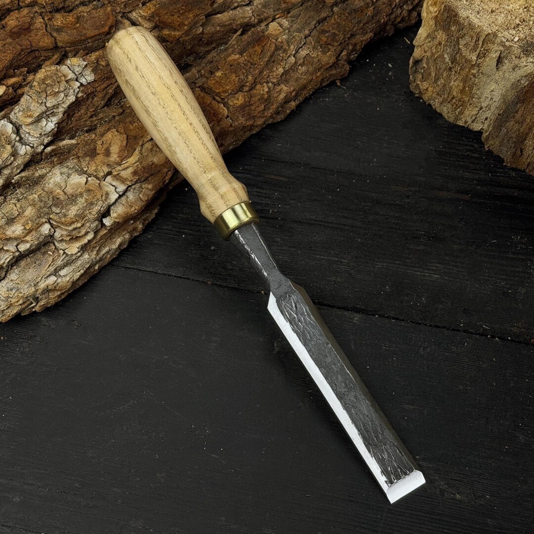 Carving Chisel – Hand-forged Carbon Steel Blade & Ash Handle Withstands Mallet Blow – Custom ...