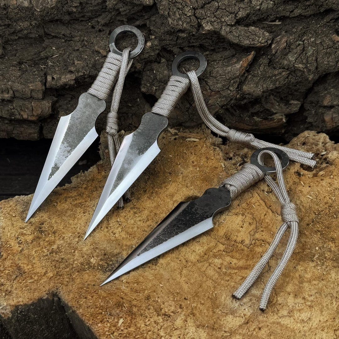 Hand-forged Throwing Knife Set 3 Pcs (unsharpened). Ninja Kunai. Carbon ...