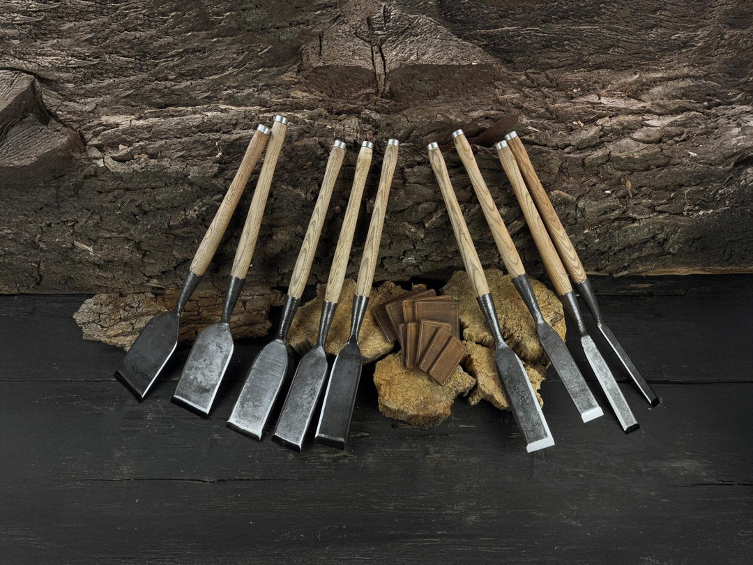Set 9-piece Timber Slick Chisels. Ergonomic Ash Wood Handles. Chisel ...