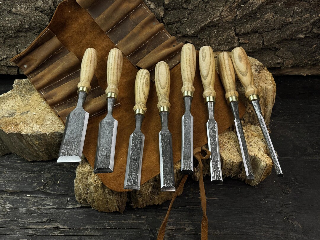 Forged Chisel Set 8 Pcs. Wood Carving Tools. Timber Frame Chisel ...