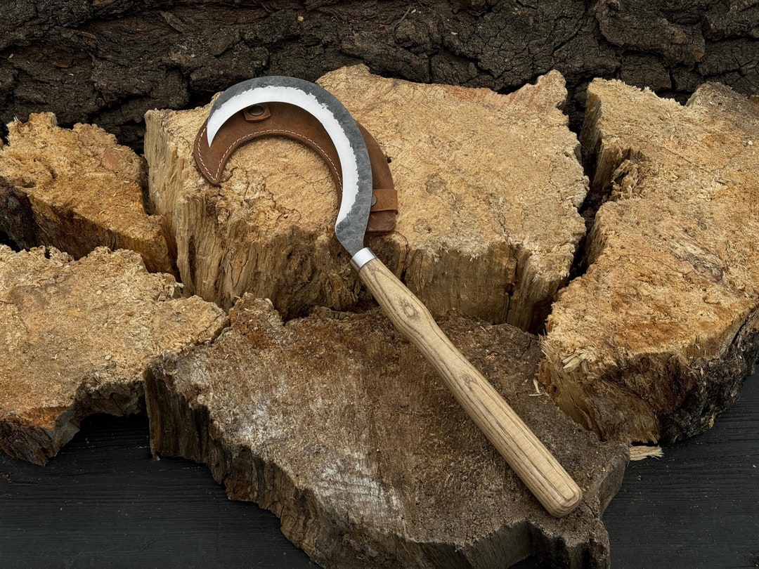 Hand Forged Garden Sickle. Harvesting Knife. Carbon Steel Blade ...
