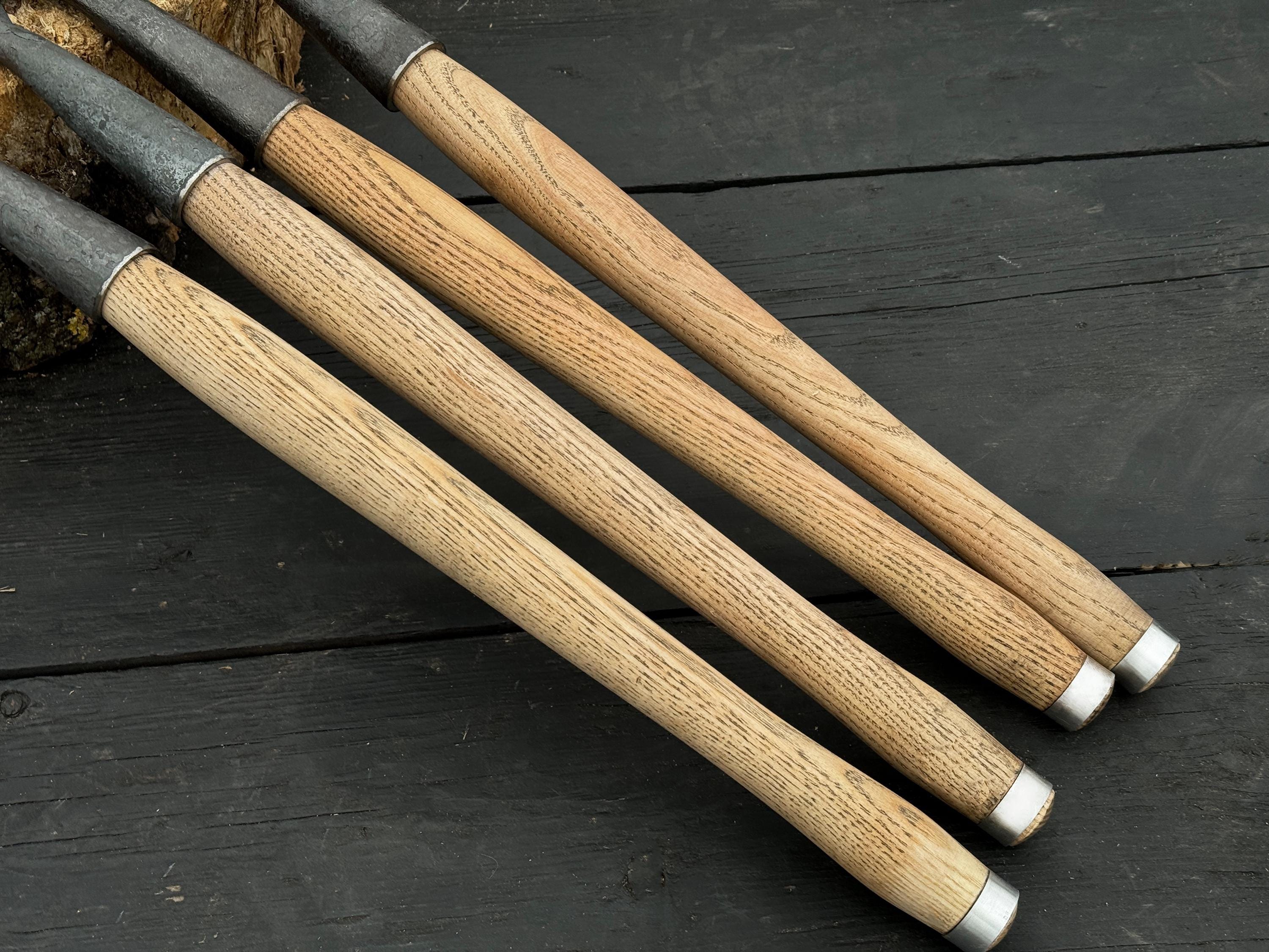 4-piece Timber Rounded Chisels Set With Covers. Woodworking Tool ...