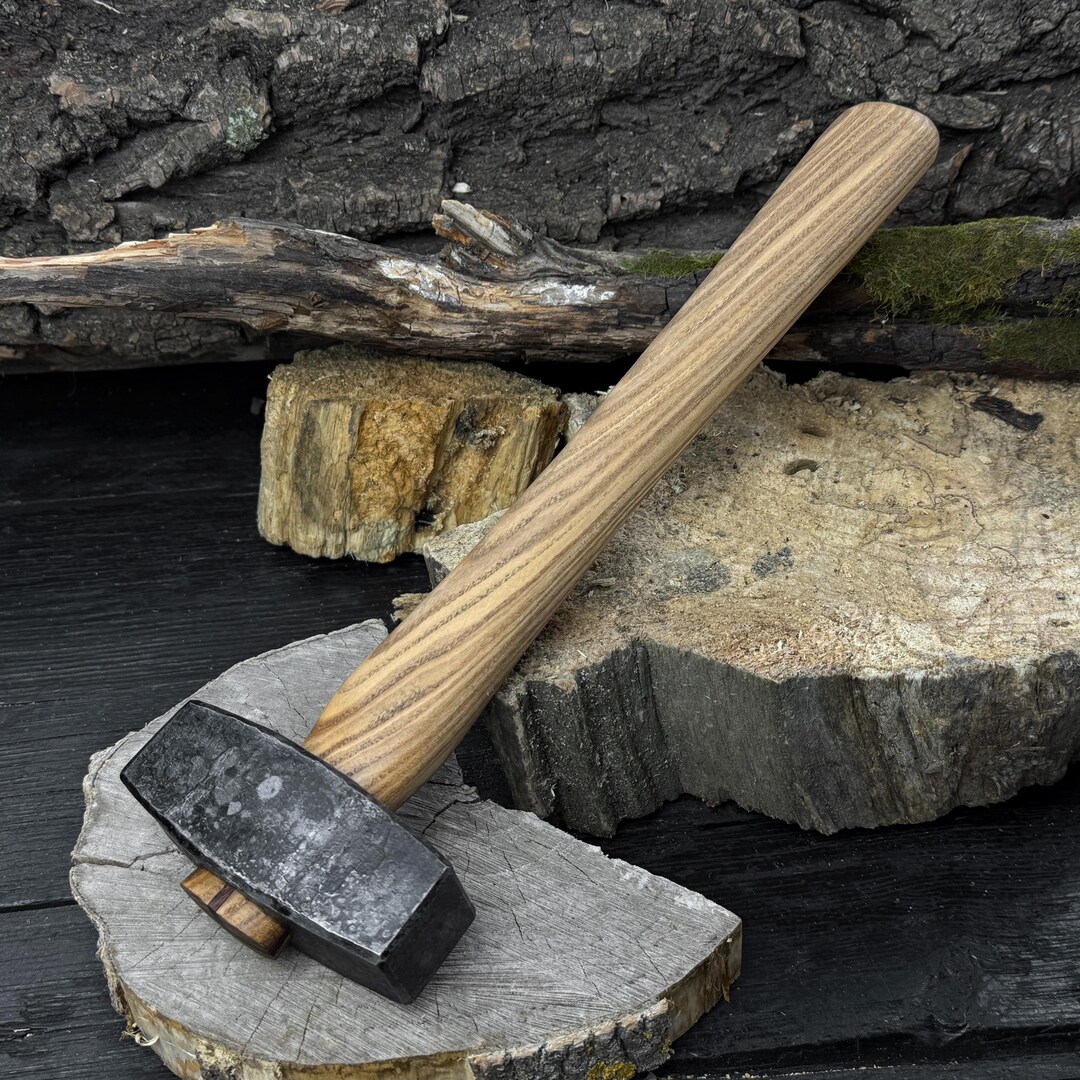 Blacksmith’s Hammer – Hand-forged Carbon Steel Head With Ash Handle ...