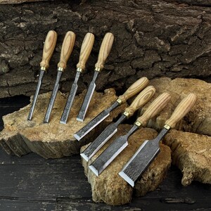Forged Chisel Set 8 Pcs. Wood Carving Tools. Timber Frame Chisel ...