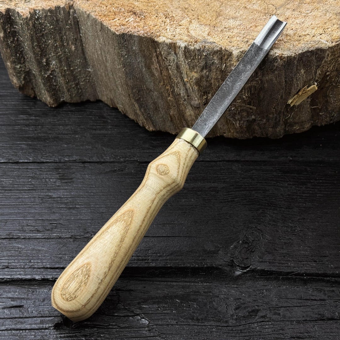 Hand-forged Wood Carving Gouge – Carbon Steel Blade & Ash Handle ...