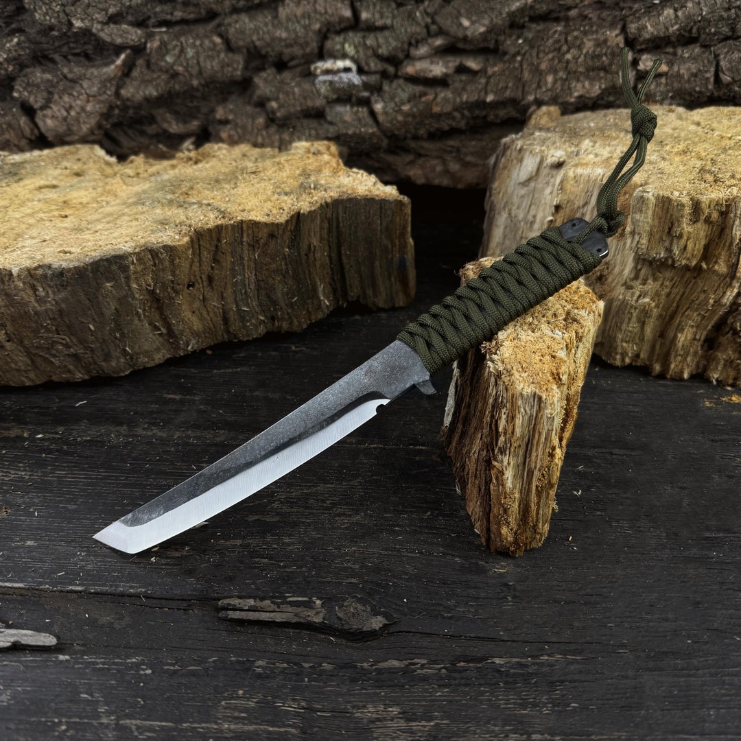 Hand Forged Throwing Knife. Knife for Camping. Carbon Steel Blade ...