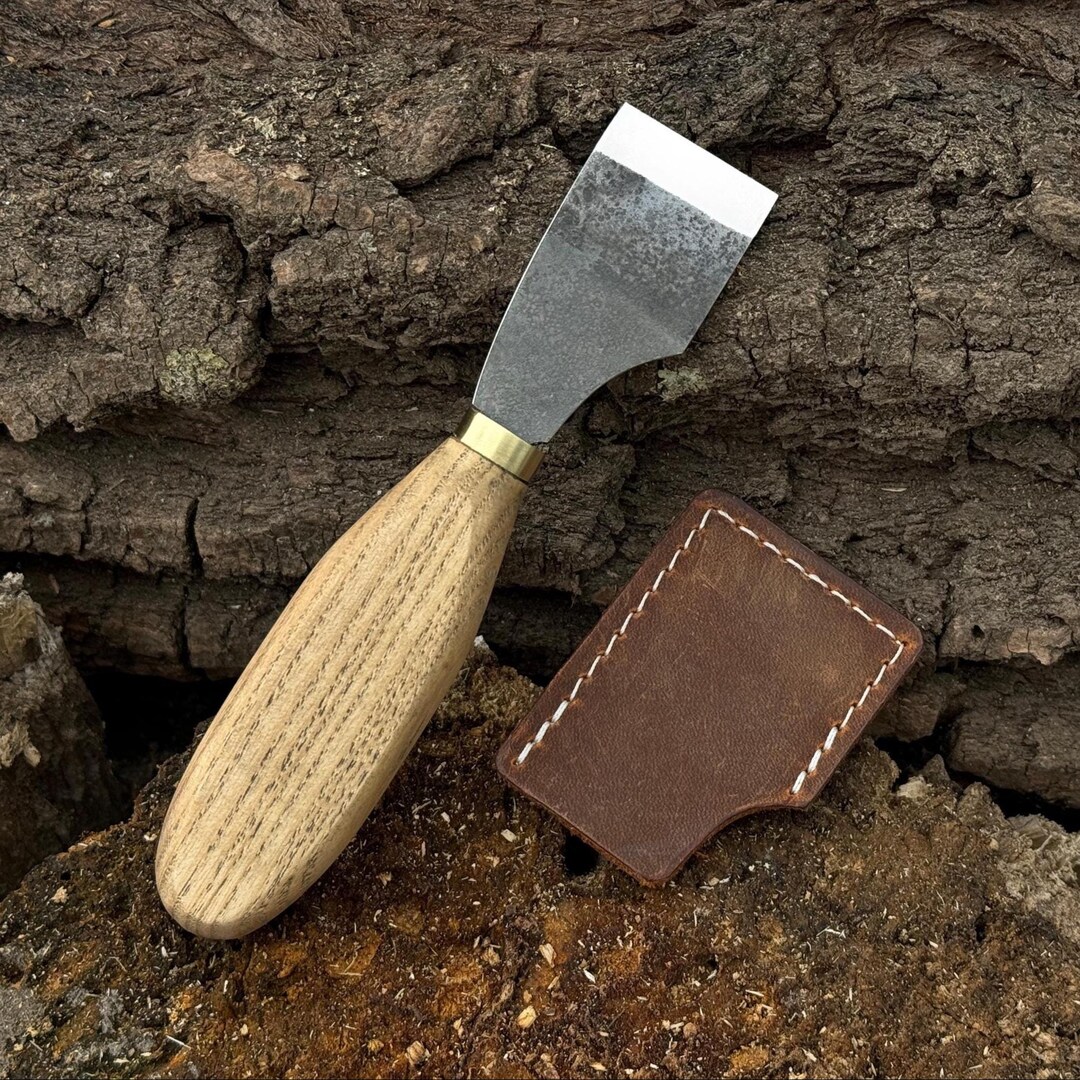 Straight Skiving Knife With Cover. Cutting Leather Tools. Hand Forged ...