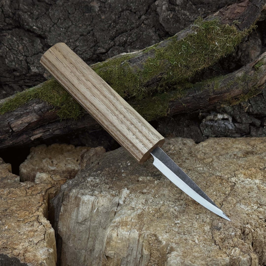 Hand-forged Sloyd Knife – 52100 Steel Blade With Ash Wood Handle ...