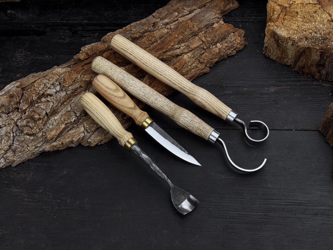 4-piece Bowl Carving Tool. Spoons, Bowls, Cups Carving Tools. Hand ...