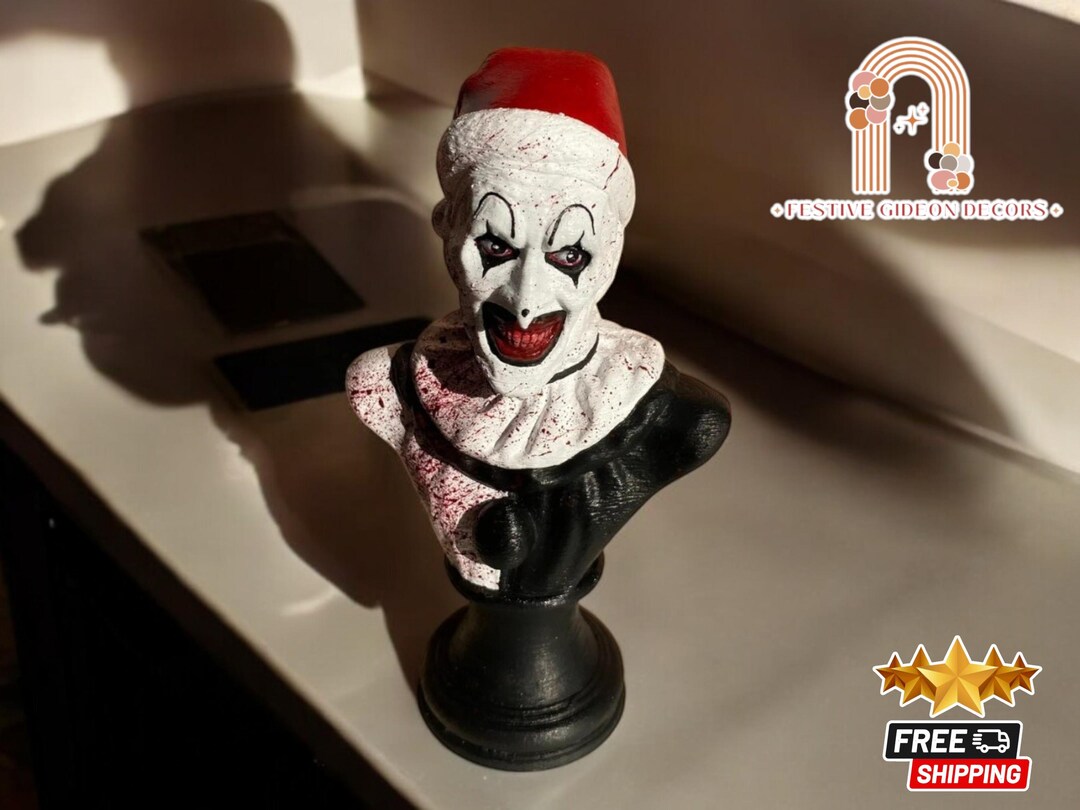 Creepy Clown Statue Figure | Indoor Outdoor Garden Decor | Spooky Art ...