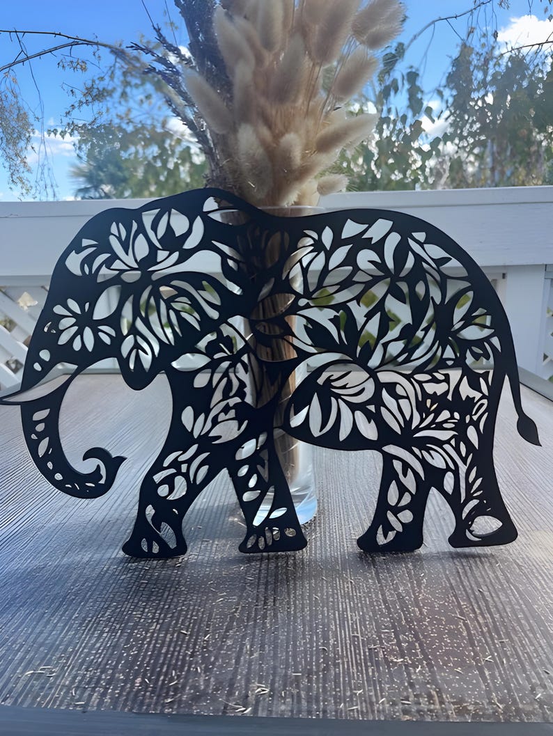 Modern Elephant Laser-cut Wall Décor Minimalist Solid Color Wall Art ...