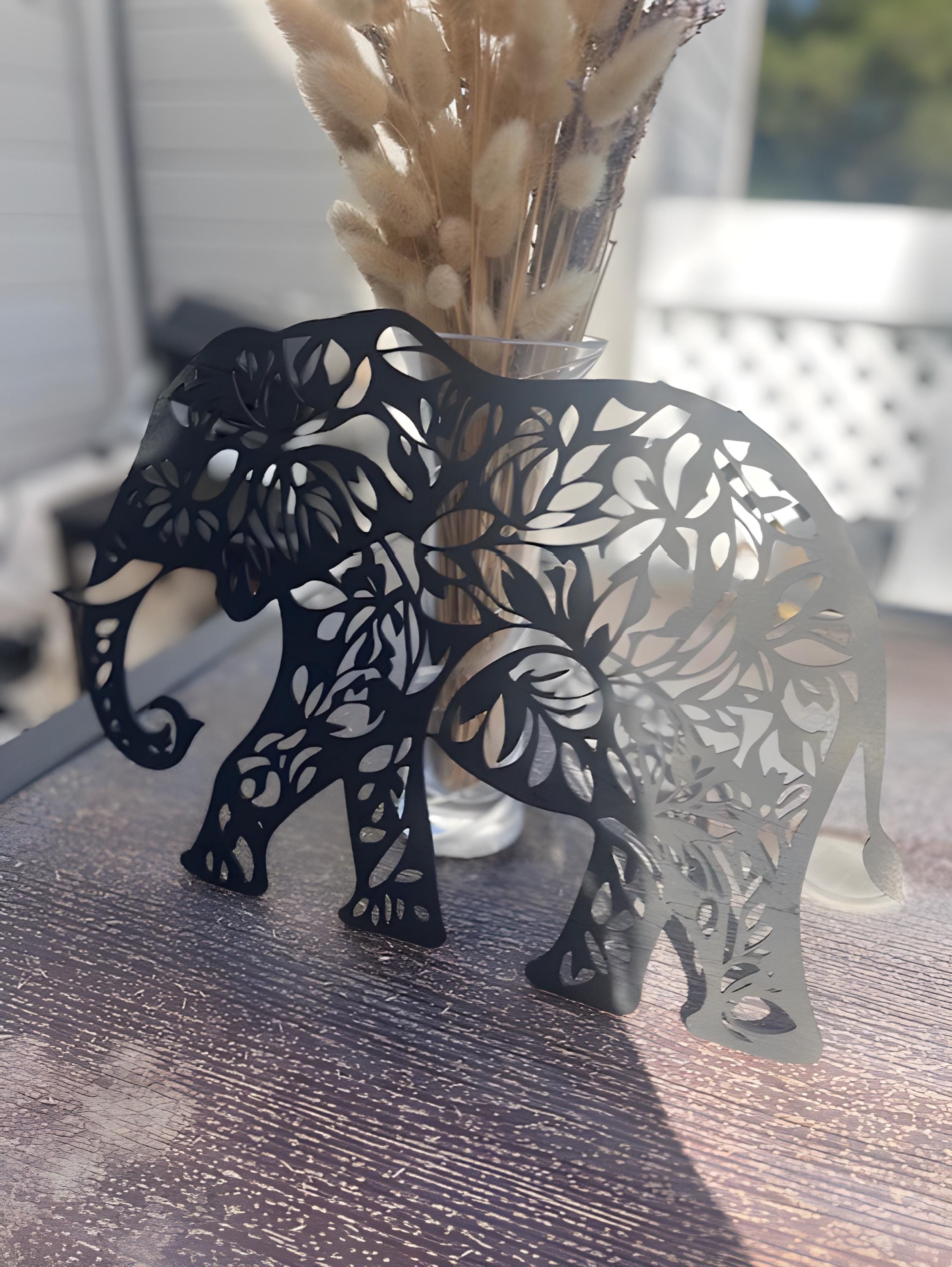 Modern Elephant Laser-cut Wall Décor Minimalist Solid Color Wall Art ...