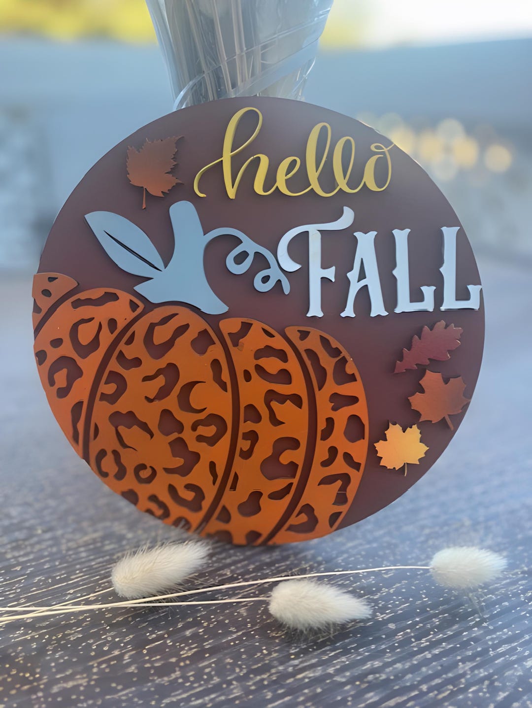 Fall Home Decor Sign Wooden Wall Art Thanksgiving Gift Hello Fall, Fall ...