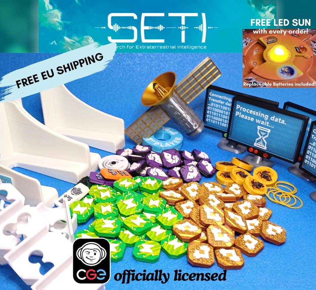 SETI Boardgame 3D Upgrade Sets, Token, Holder, Marker for Seti Game - Etsy