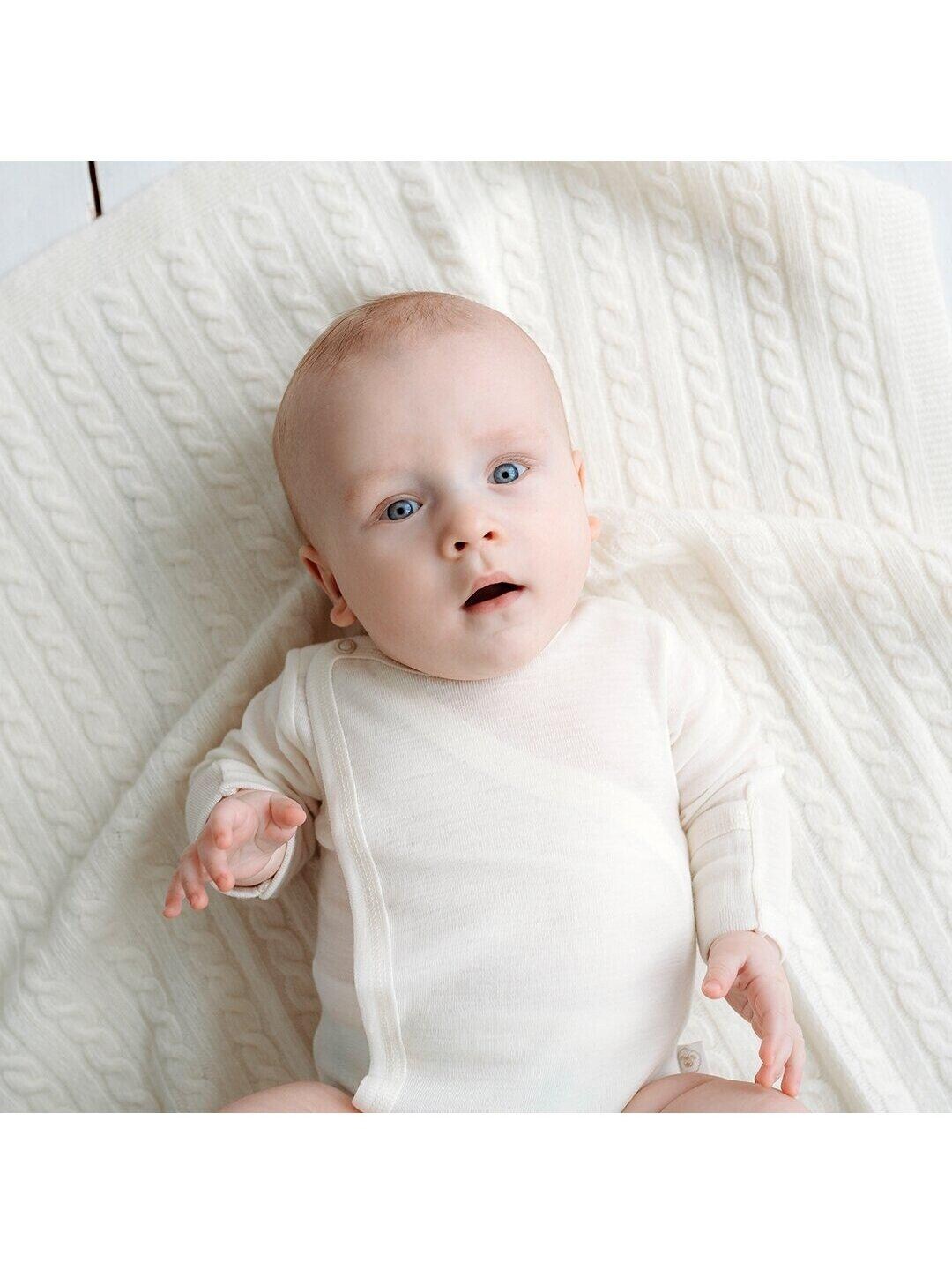 Merino Wool Bodysuit With Mittens - Body for Newborn - Soft Quality ...
