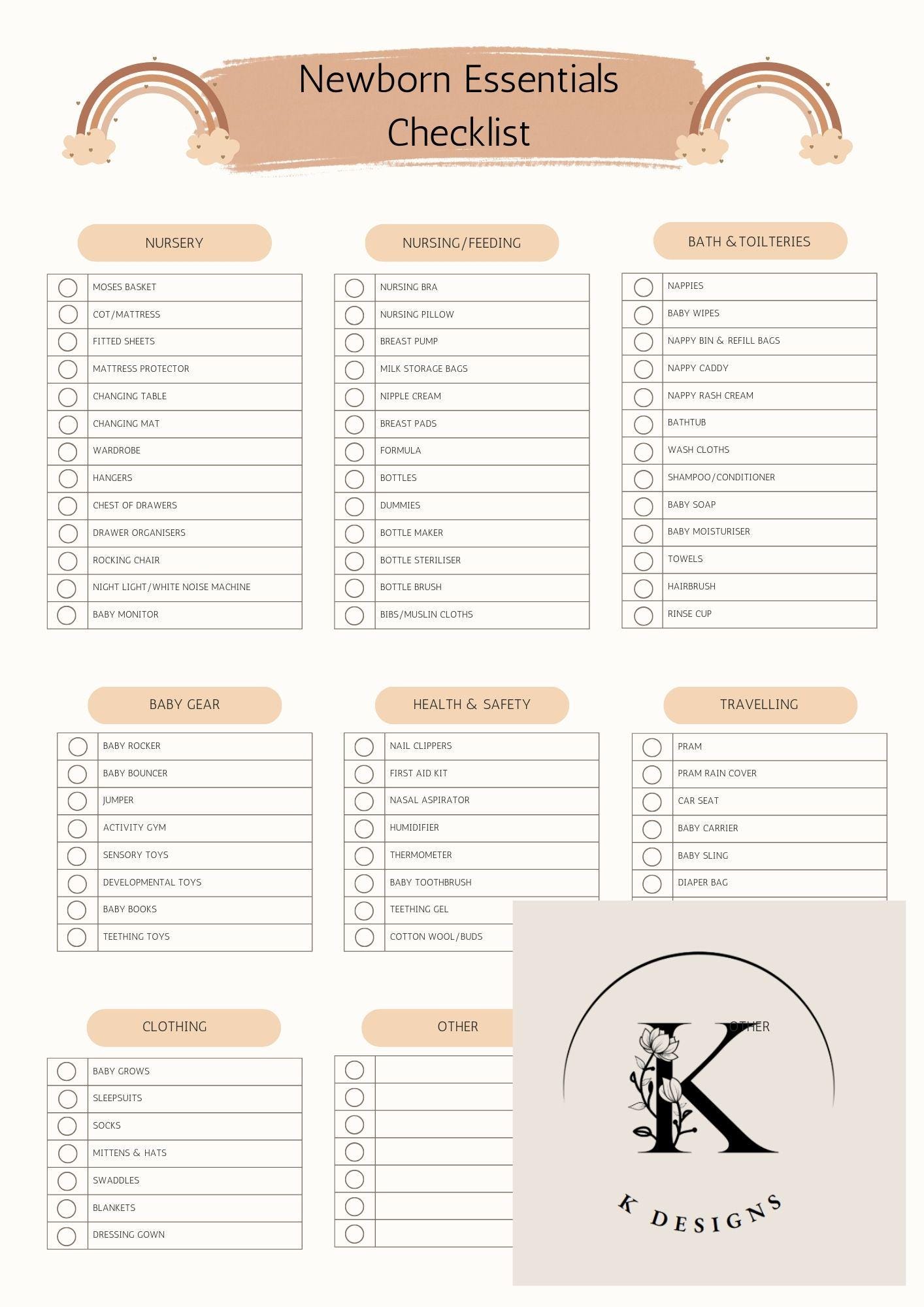 Newborn Essentials Checklist, Baby Essentials Checklist, Newborn Must ...