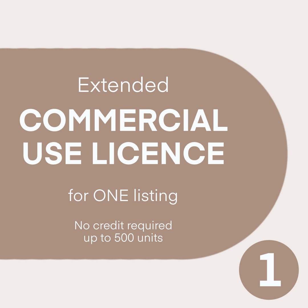 Extended Commercial Use License FOR ONE LISTING - Etsy