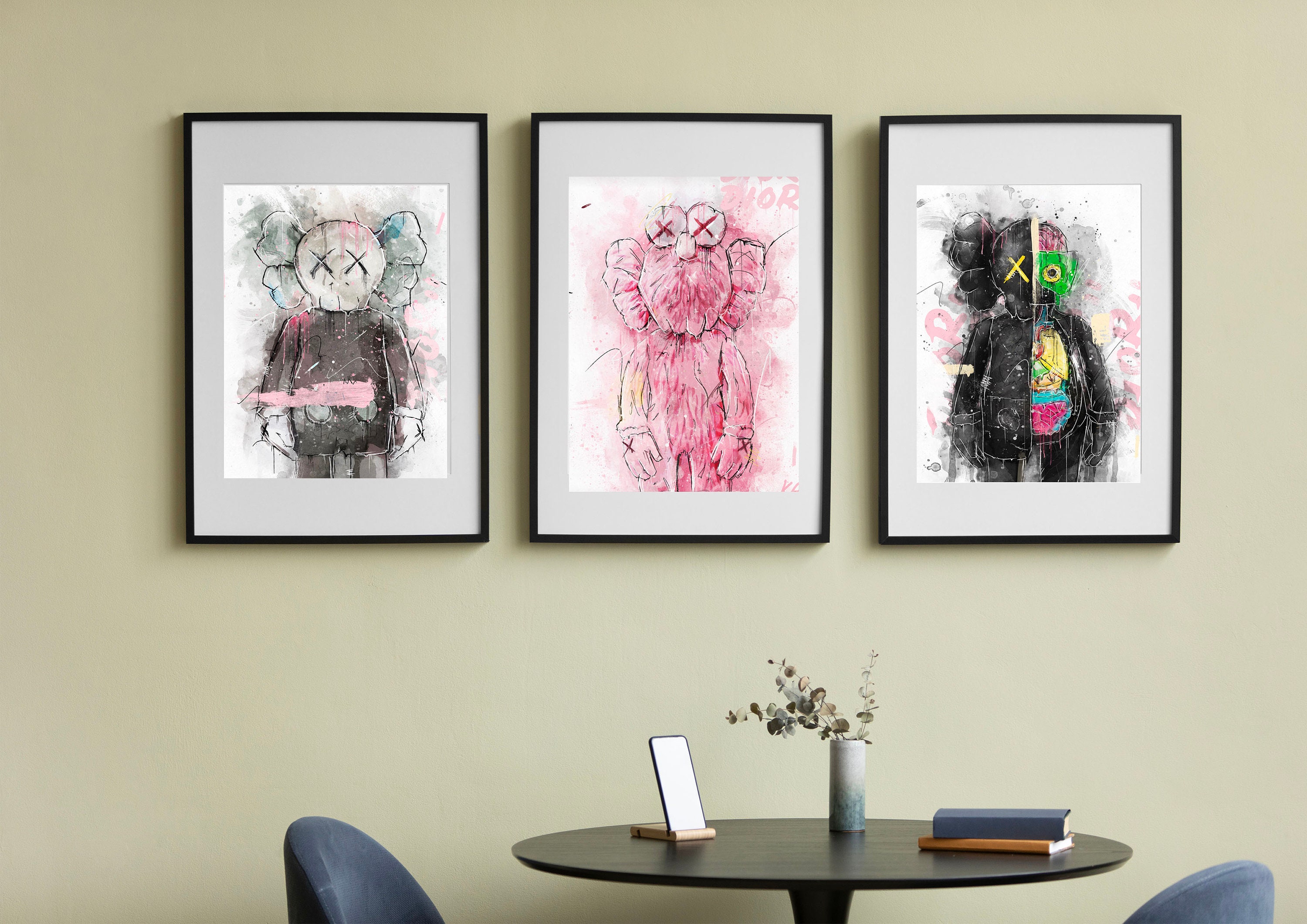 Kaws Inspired Digital Art Work, Wall Art, Pop Art, Modern Art - Etsy