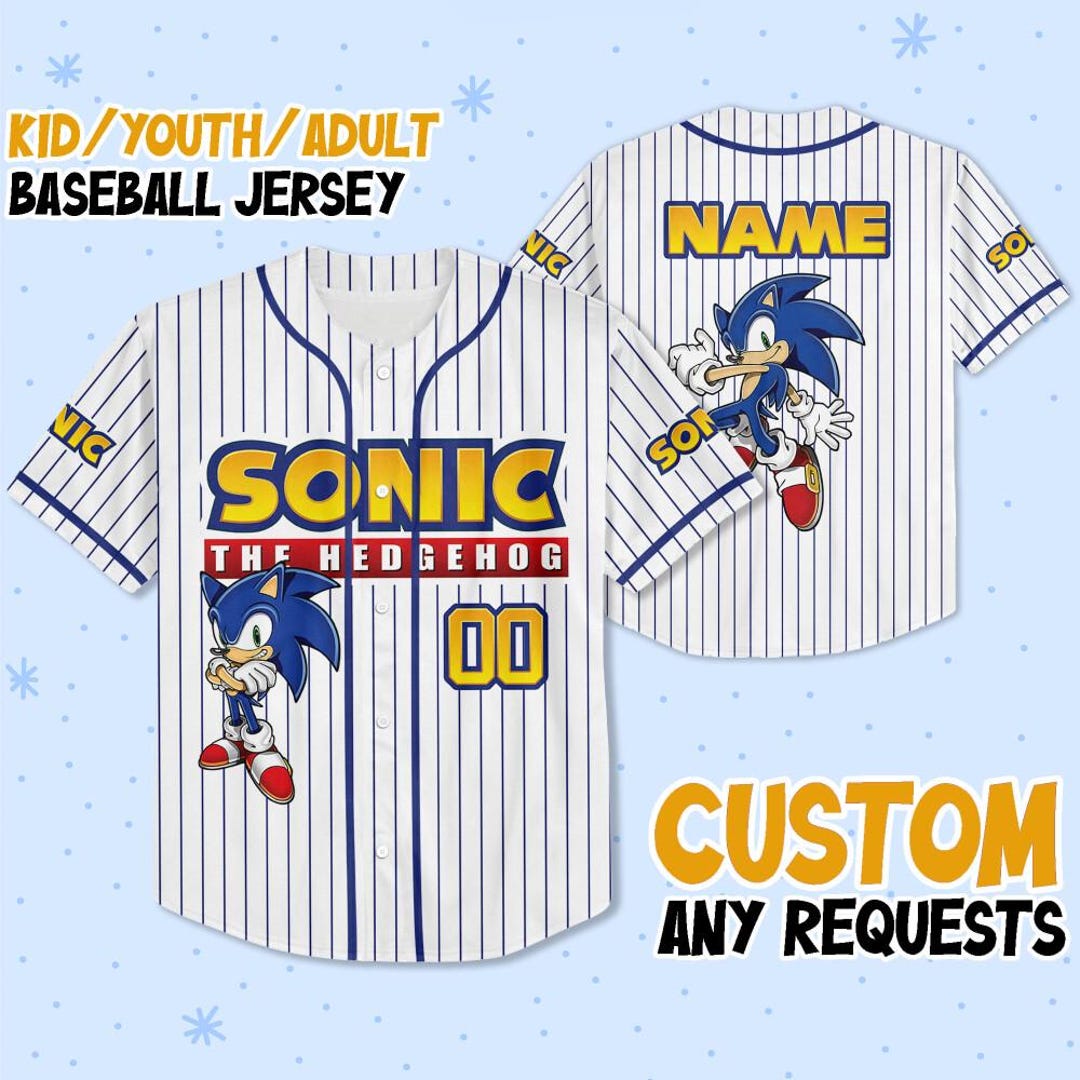 Personalize Sonic the Hedgehog Awesome Jersey, Custom Sonic Jersey ...