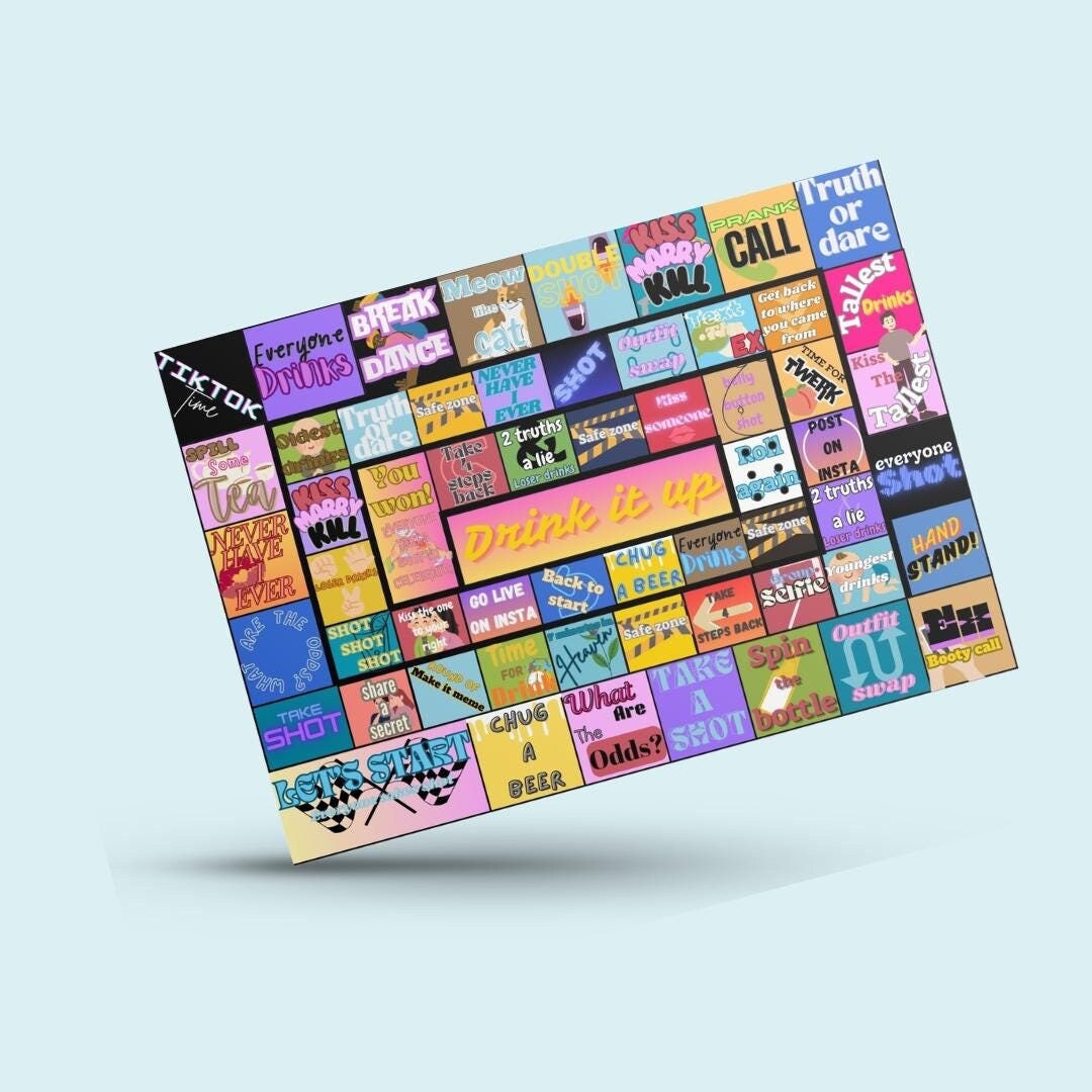 Printable Drinking Board Game, Game for Gathering, Party Game, Friend ...